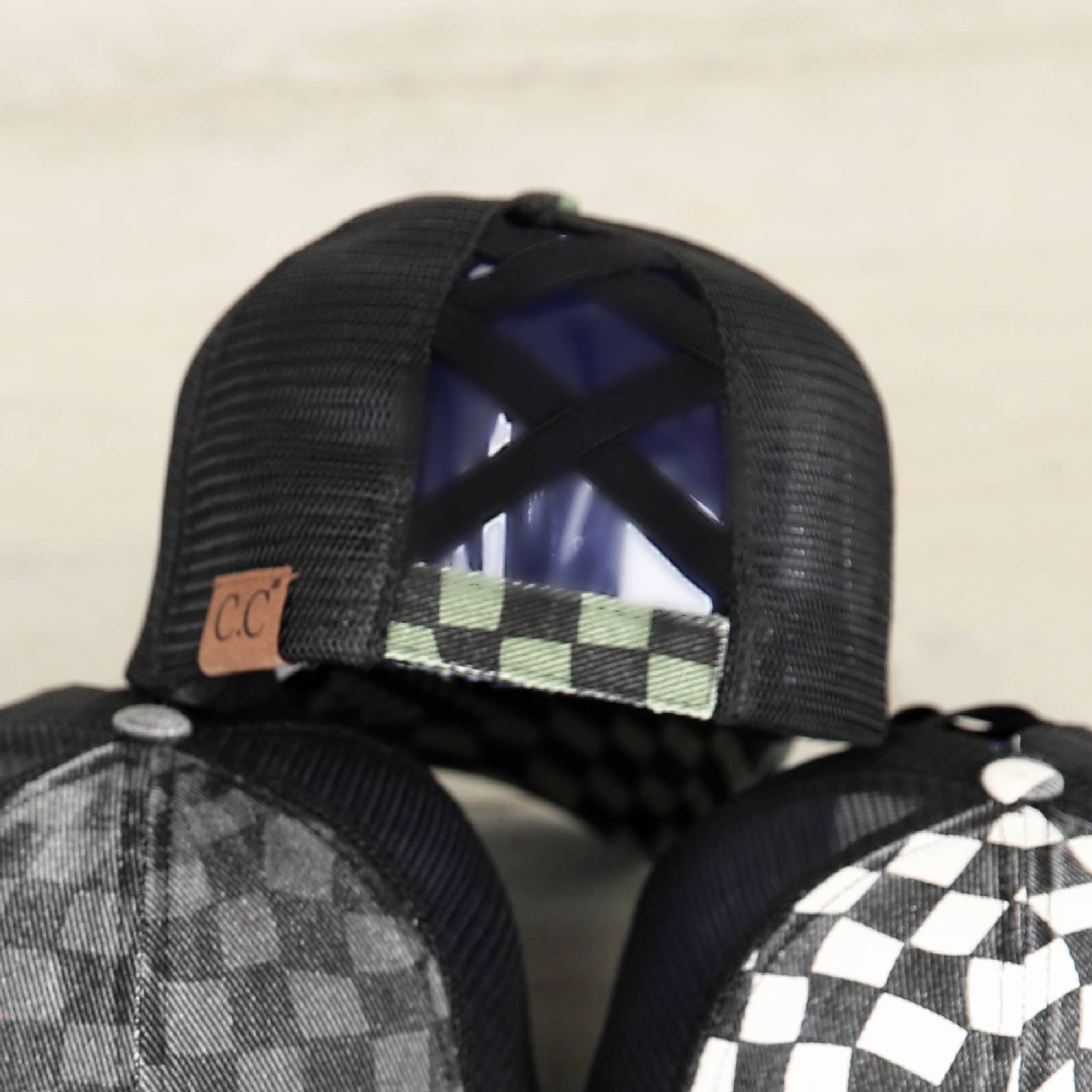 Checkered Pattern Baseball Cap – bratspurpleboutique